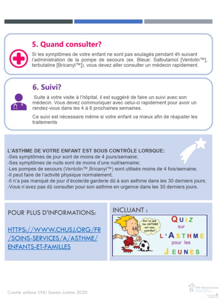 Asthme conseils p2 - Urgence CHU Sainte-Justine Asthme conseils p2 - Urgence CHU Sainte-Justine